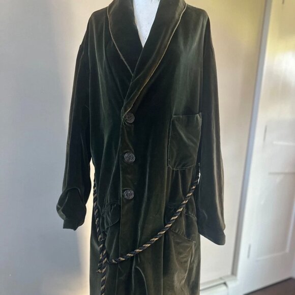 Other | Extremely Rare 193s Mens Velvet Smoking Robe Dressing Gown ...